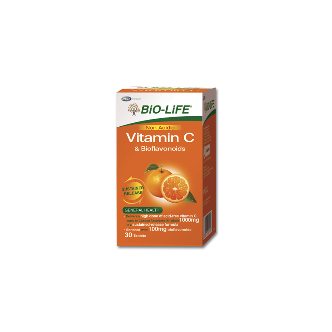 BiO-LiFE Non-Acidic Vitamin C & Bioflavonoids [ 30 tablets ]