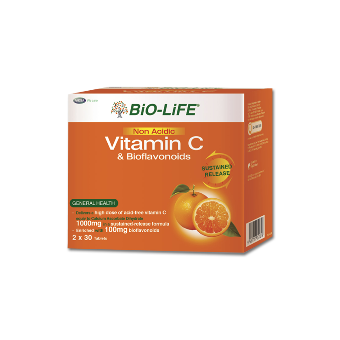 BiO-LiFE Non-Acidic Vitamin C & Bioflavonoids [ 2 x 30 tablets ]
