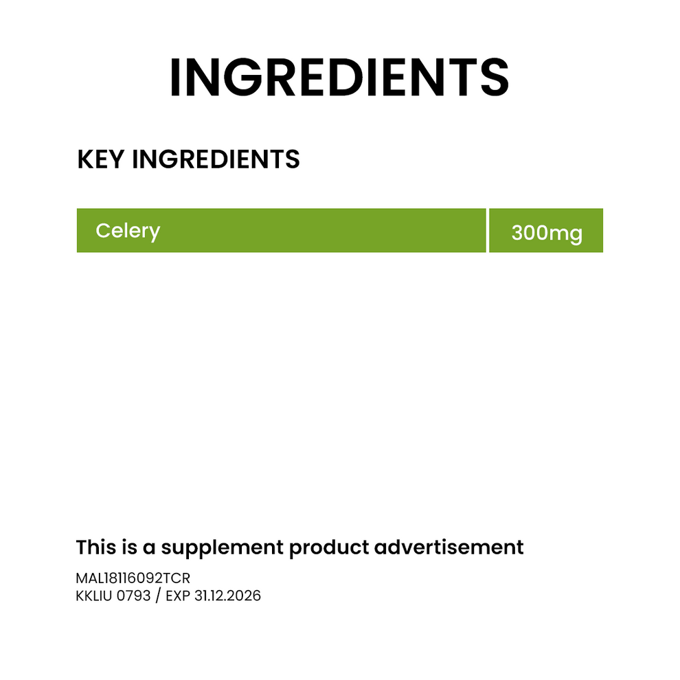 BiO-LiFE Celery Extract 300mg [ 2 x 100 tablets ]