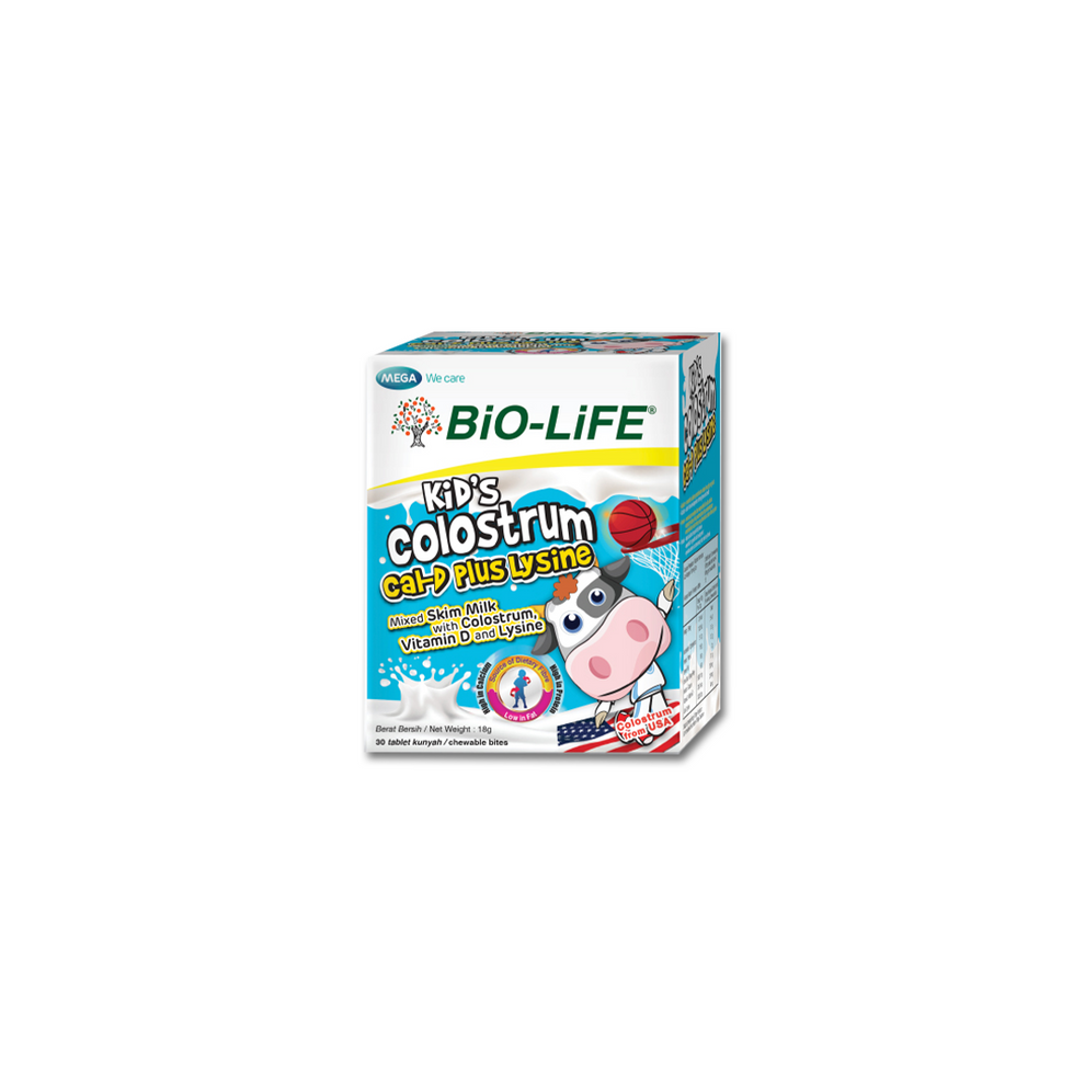 BiO-LiFE Kid’s Colostrum Cal-D Plus Lysine [ 30 chewable tablets ]