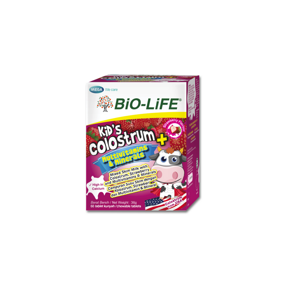 BiO-LiFE Kid’s Colostrum + Multivitamins & Minerals [ 60 chewable tabl