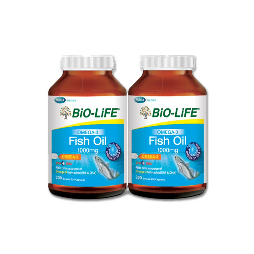 BiO-LiFE Omega-3 Fish Oil 1000mg [ 2 x 200 capsules ]